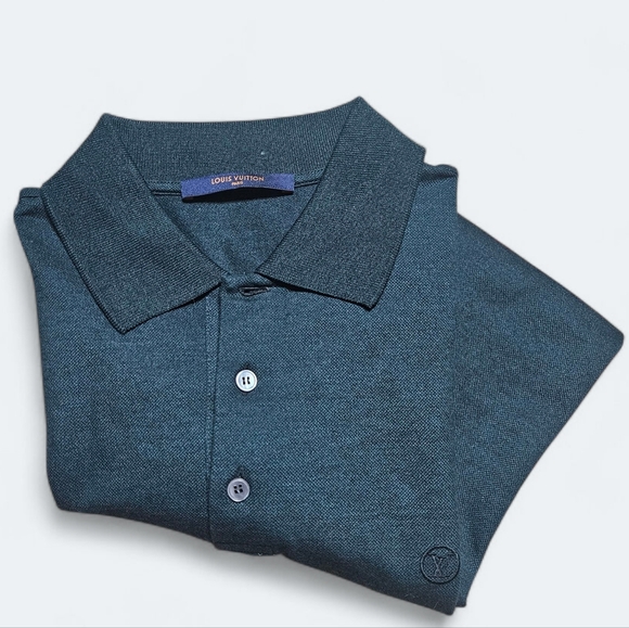 Louis Vuitton | Shirts | Louis Vuitton Monogram Logo Pique Cotton ...